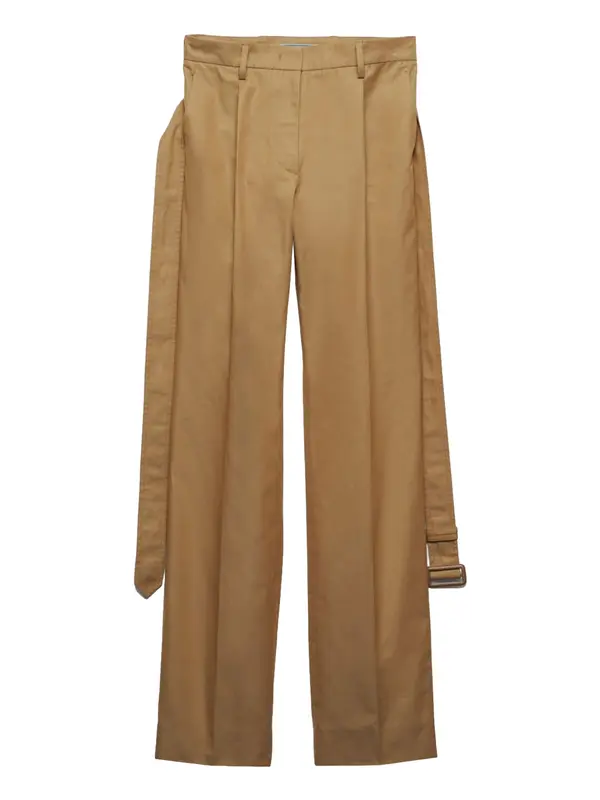 Prada Cotton Twill Trousers - Brown