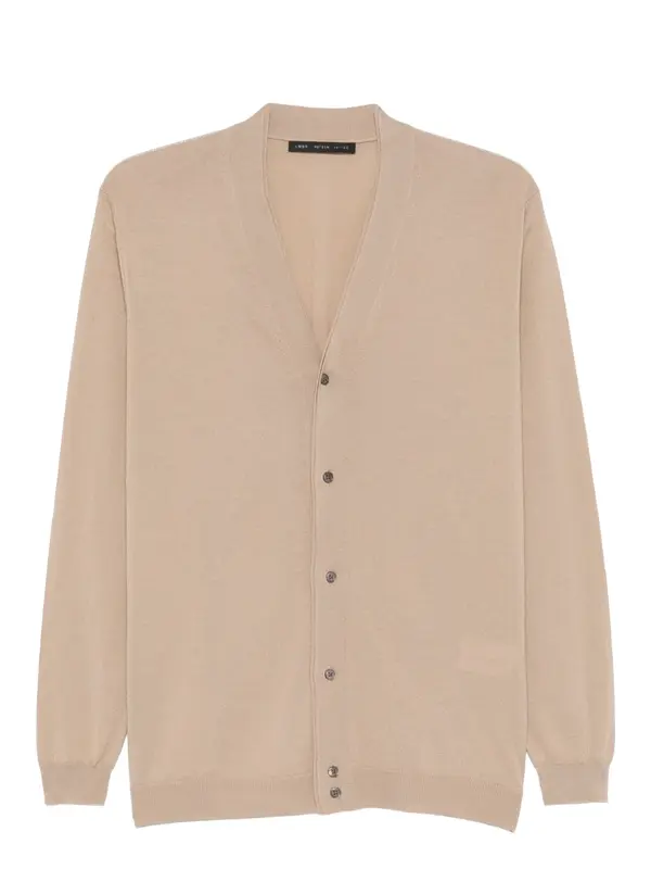 LOW BRAND Merino Wool Cardigan - Neutrals