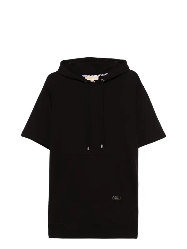 Michael Kors Cotton Hoodie Mini Dress - Black