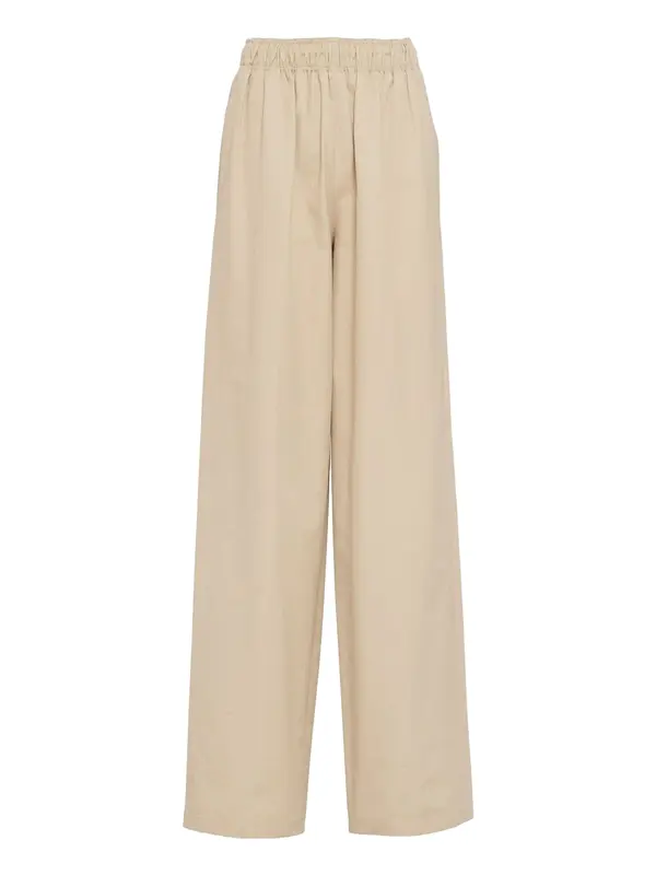 Prada Poplin Palazzo Pants - Neutrals