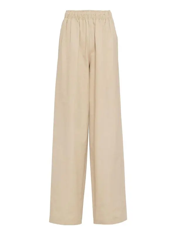 Prada Poplin Palazzo Pants - Neutrals