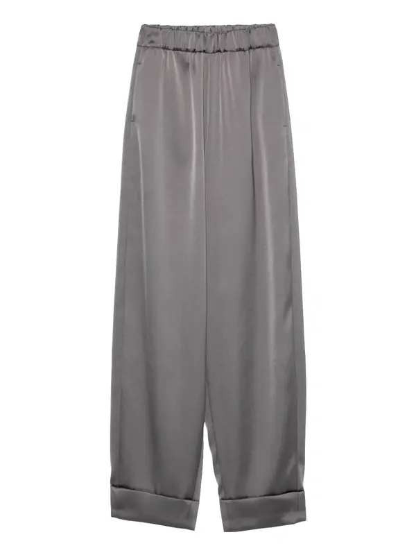 BLANCA VITA Satin Trousers - Grey