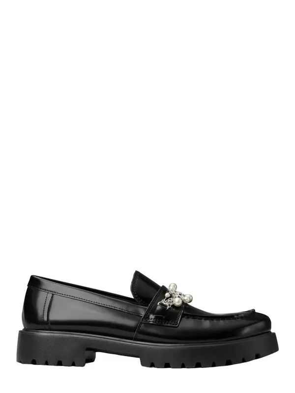 Tory Burch Embellished Lug Loafers - Black