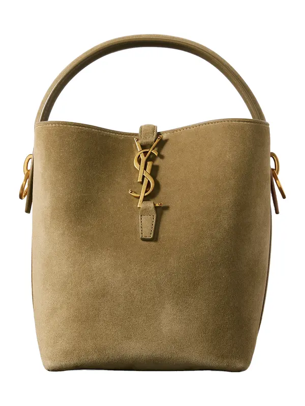 Saint Laurent Le 37 Small Suede Bucket Bag - Brown