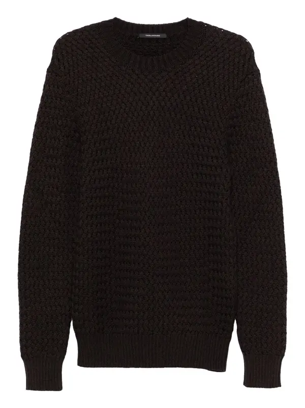 Tagliatore Interwoven Sweater - Brown