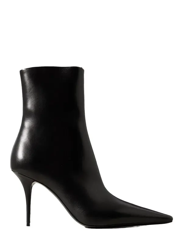 Saint Laurent Ashley Leather Ankle Boots - Black