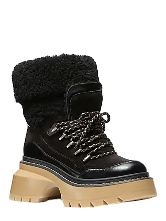 Michael Kors Shiloh Mixed-media Boots - Black