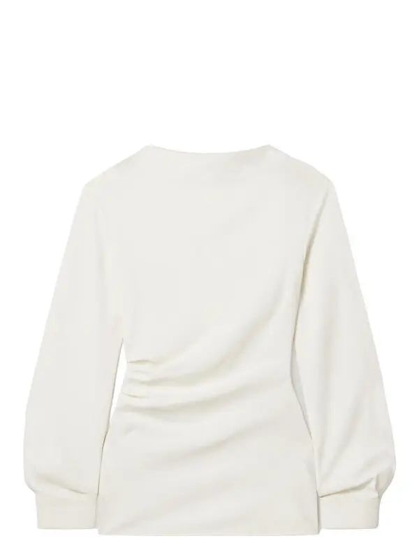 Proenza Schouler Alexis Gathered Crepe Top - Neutrals