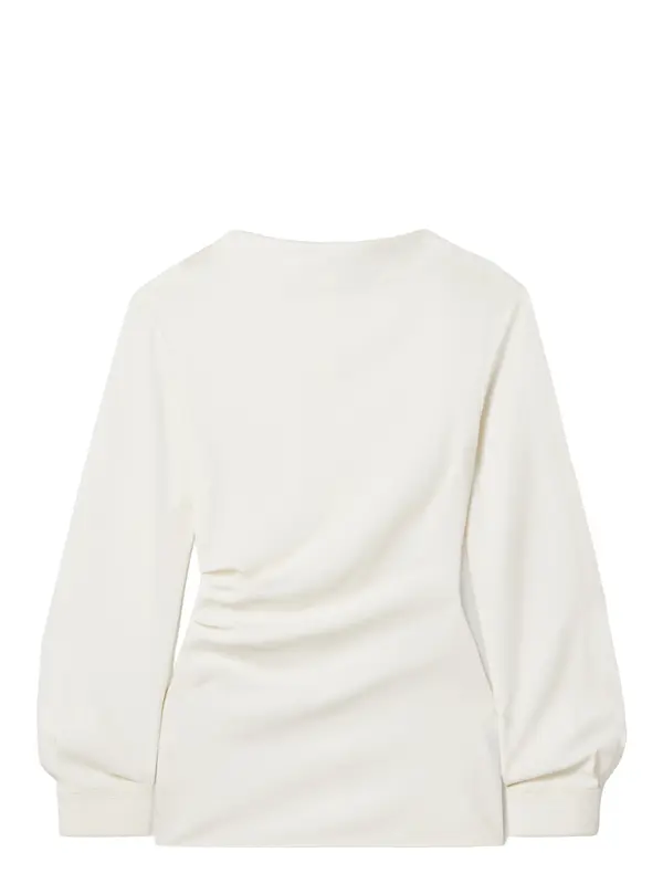 Proenza Schouler Alexis Gathered Crepe Top - Off-white