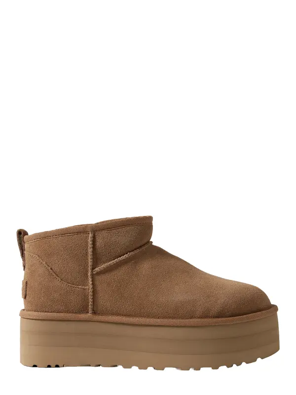 UGG Classic Ultra Mini Platform Shearling Boots - Brown