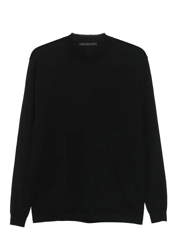 LOW BRAND Fine-knit Merino Wool Sweater - Black