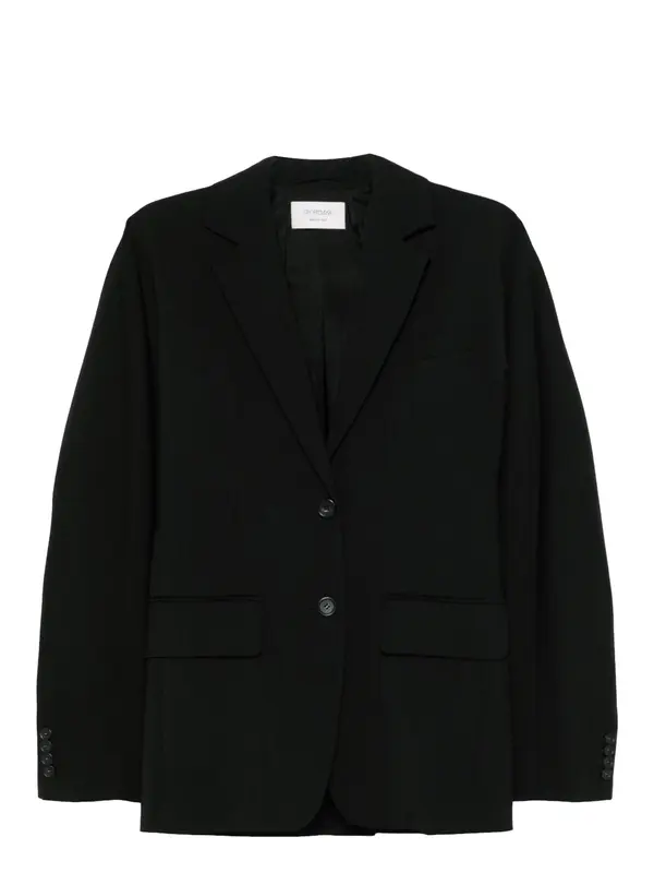 Sportmax Virgin Wool Interlock Twill Blazer - Black