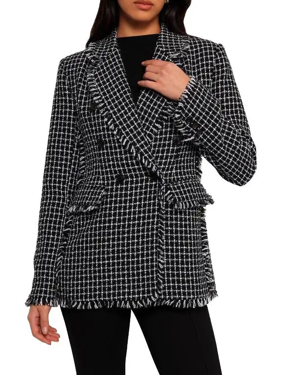 PETAL & PUP Rocco Tweed Blazer - Black/ White
