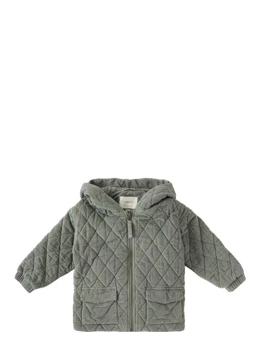PEHR Organic Cotton Corduroy Quilted Hooded Jacket - Green
