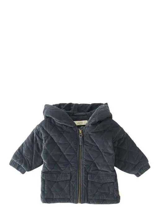 PEHR Organic Cotton Corduroy Quilted Hooded Jacket - Ink Blue