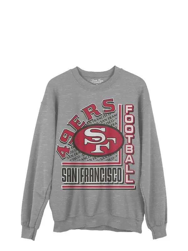 Junk Food Clothing Nfl San Francisco 49ers Backfield Crew Fleece Sweatshirt - Heather Grey