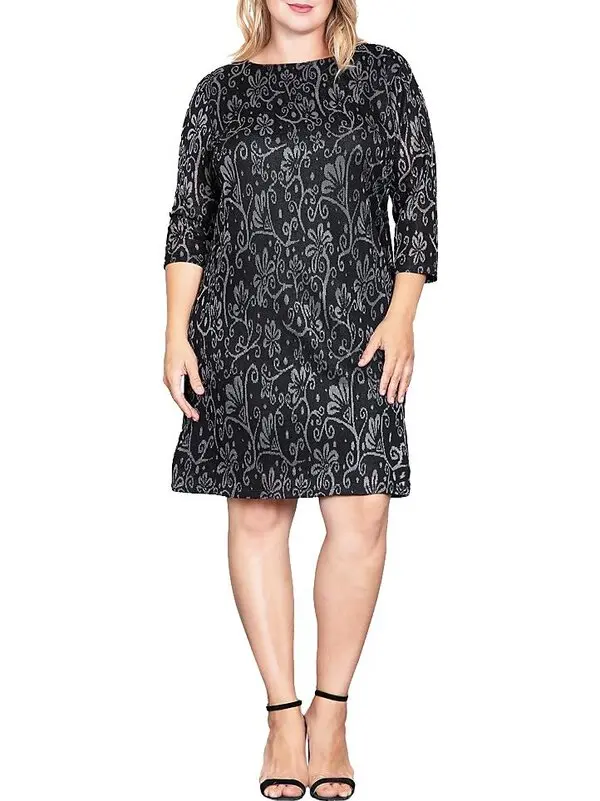 STANDARDS & PRACTICES Printed Shift Dress - Black