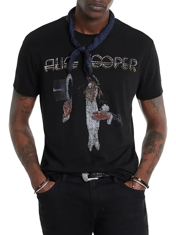 John Varvatos Alice Cooper Graphic Tee - Black