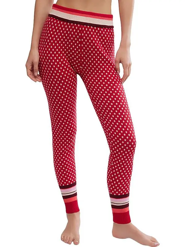 Free People Falala Leggings - Red Peppermint Dots