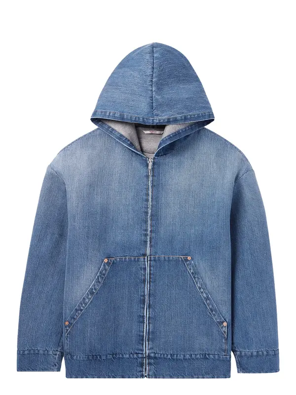 Valentino Garavani Denim Hooded Jacket - Blue