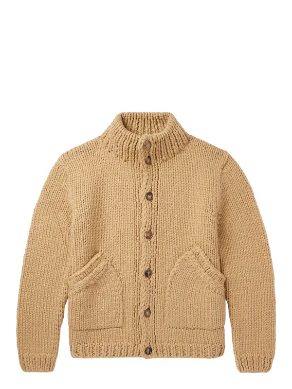 FEDERICO CURRADI Ribbed Wool Cardigan - Neutrals