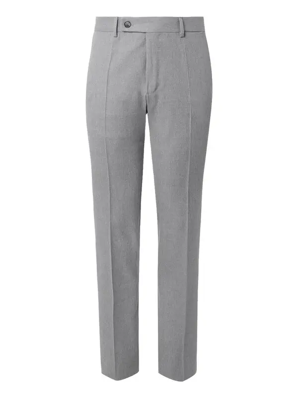 SLOWEAR Venezia 1951 Tapered Cotton And Virgin Wool-blend Twill Trousers - Gray