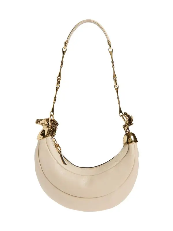 Chloé Chain Horse Leather Hobo Bag - Deep Ivory