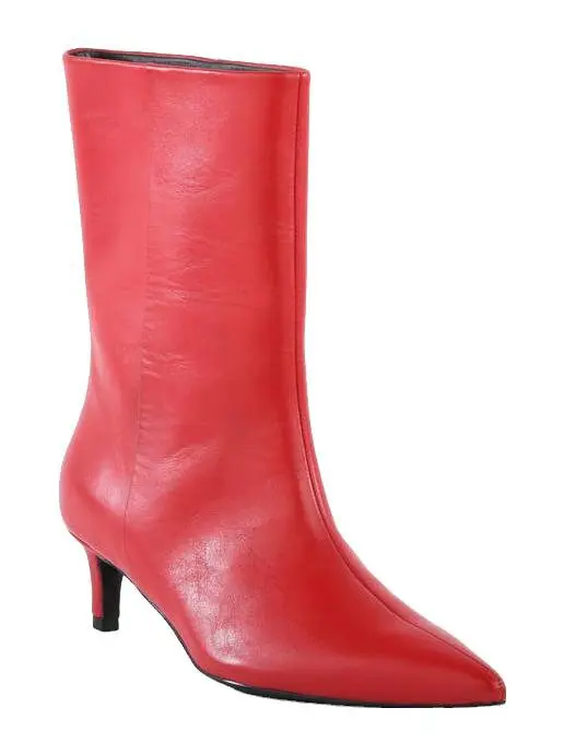 Seychelles Game Changer Pointed Toe Kitten Heel Boots - Red Leather