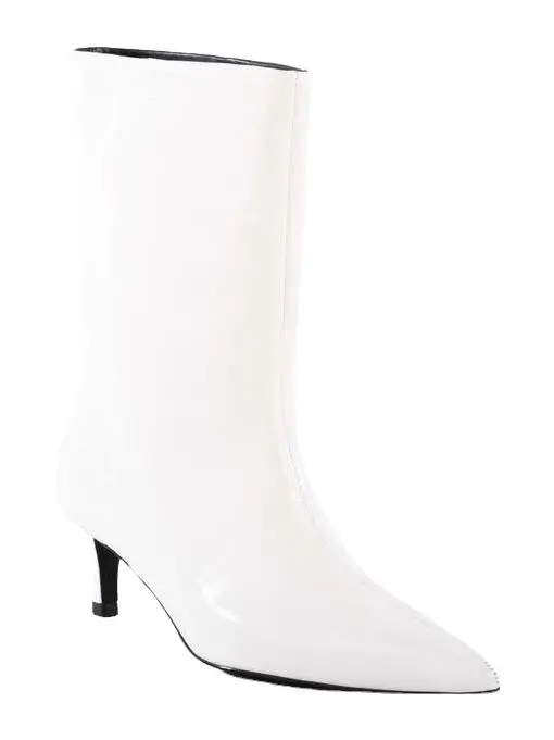 Seychelles Game Changer Pointed Toe Kitten Heel Boots - White Leather