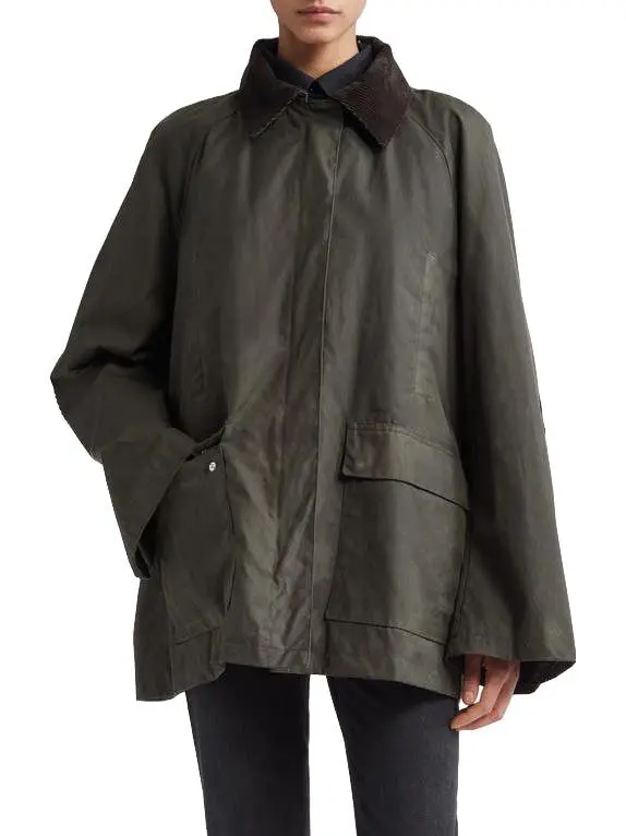TOTEME Country Waxed Organic Cotton Chore Jacket - Forest
