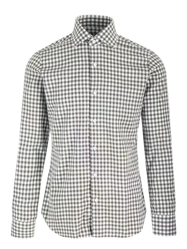 BARBA NAPOLI Check-print Shirt - Green