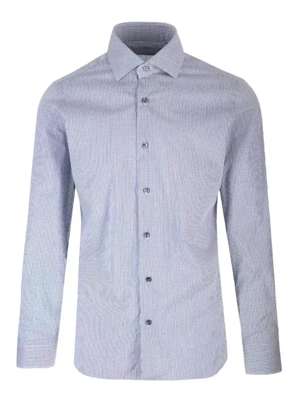 BARBA NAPOLI Checked Shirt - Blue