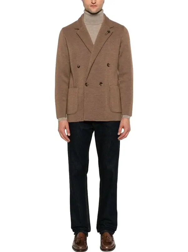 LARDINI Virgin Wool Blazer - Brown