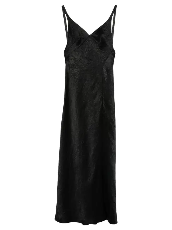 Alexander McQueen Crinkled-finish Maxi Dress - Black