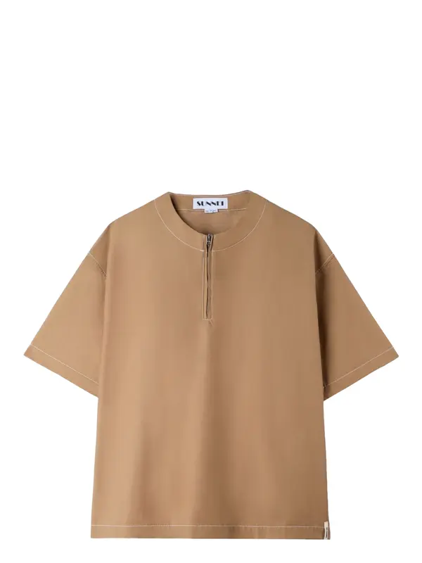 Sunnei Zip-up T-shirt - Neutrals