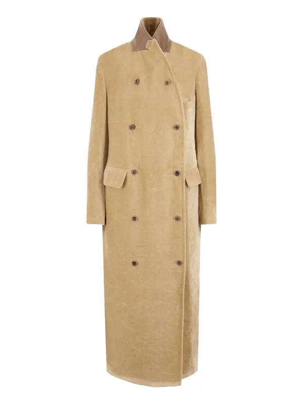 UMA WANG Double-breasted Mid-length Coat - Neutrals