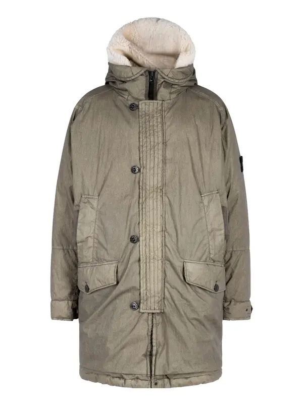 Stone Island Long Parka - Grey