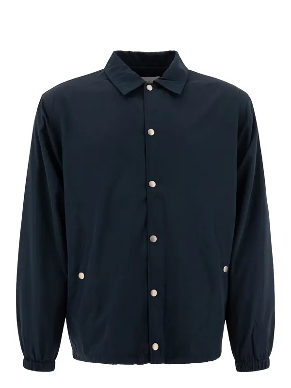 Maison Kitsuné Logo-print Shirt Jacket - Blue