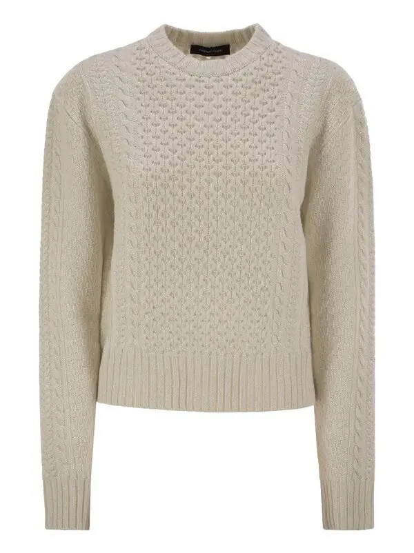 Fabiana Filippi Platinum Fisherman Lurex Jumper - Beige