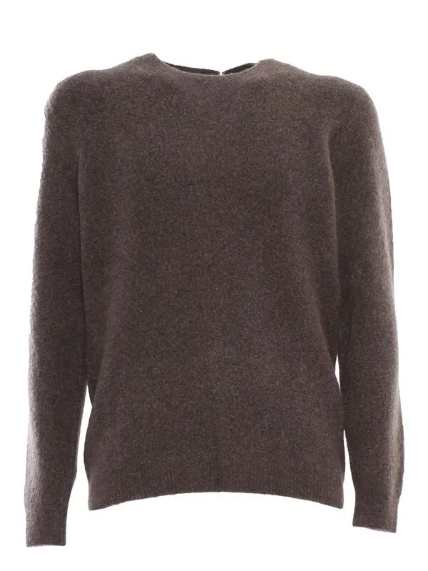 Fedeli Crew-neck Knitted Sweater - Brown