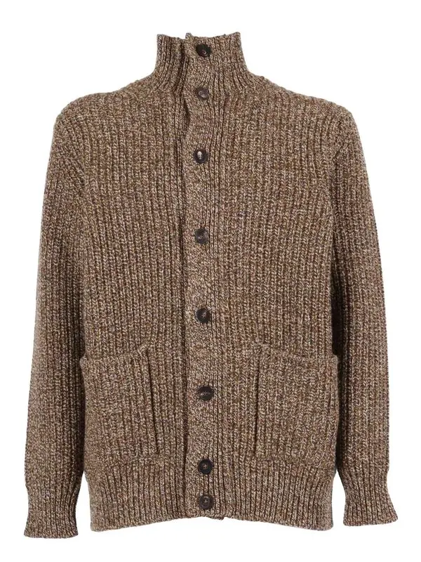 PHI FDL Extra Fine Merino Wool Cardigan - Brown