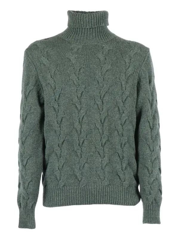 PHI FDL Long Sleeve High Neck Sweater - Green