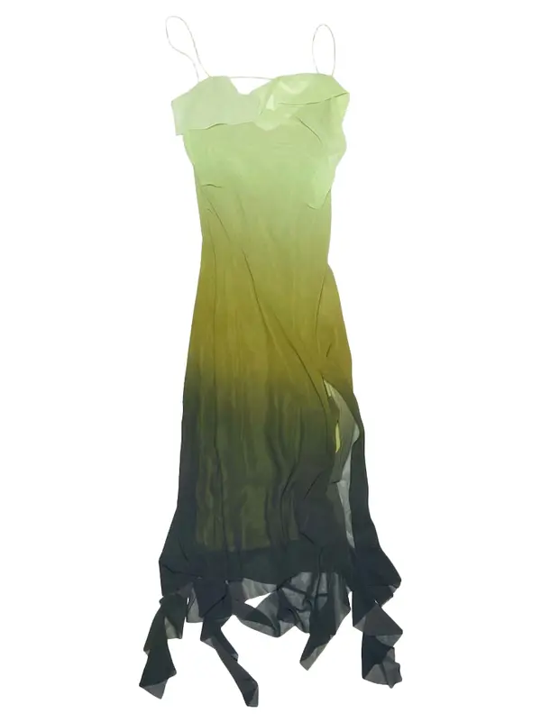Acne Studios Ruffle Strap Dress - Green