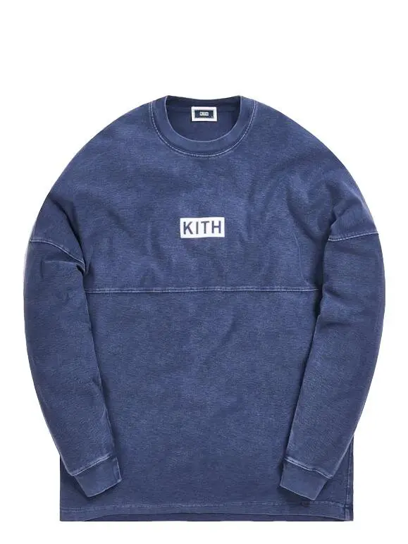 Kith Paneled Long Sleeve Tee Shirt - Dark Indigo