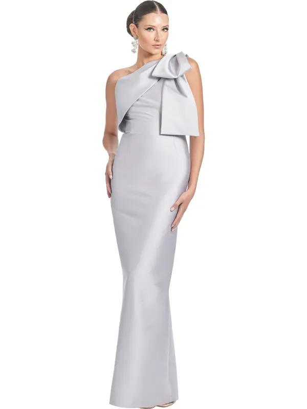 Sachin & Babi Bonnie Column Gown - Silver