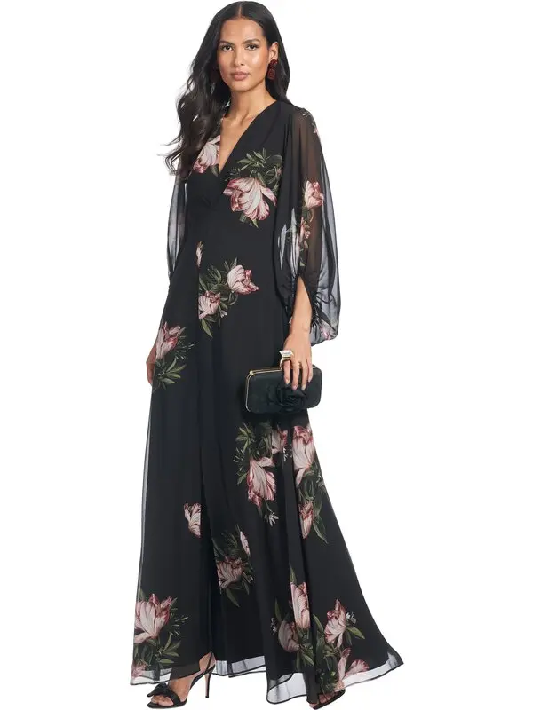 Sachin & Babi Jenny Printed Gown - Noir Blossom
