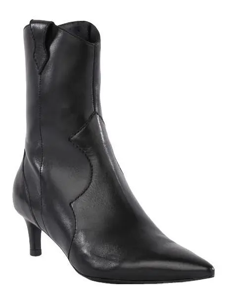 Seychelles Dallas Pointy Toe Western Sock Boots - Black Leather
