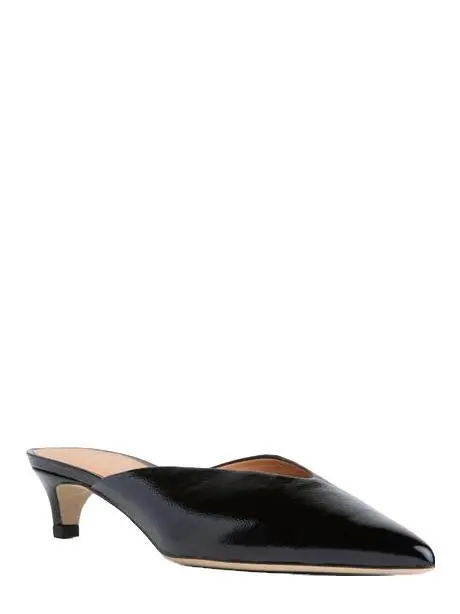 BEAUTIISOLES Gal Pointed Toe Kitten Heel Mule - Black