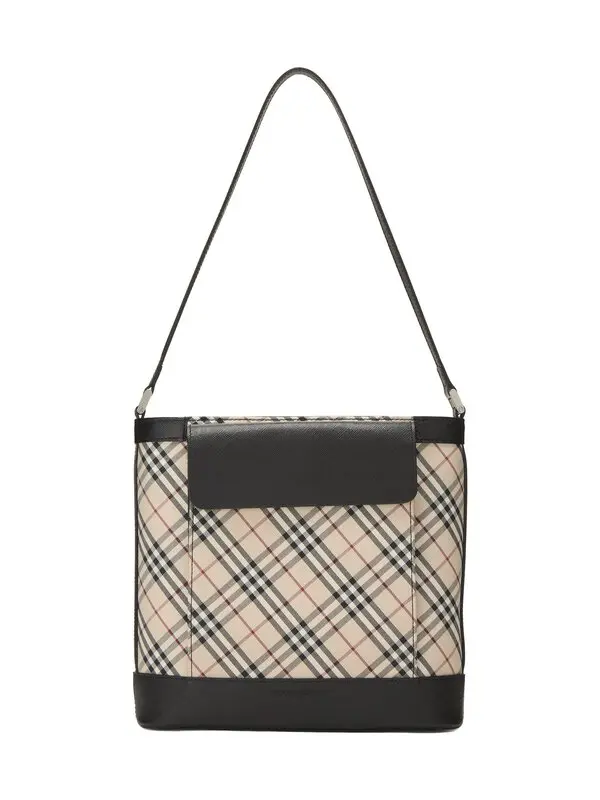 Burberry House Check Jacquard Shoulder Bag - Black