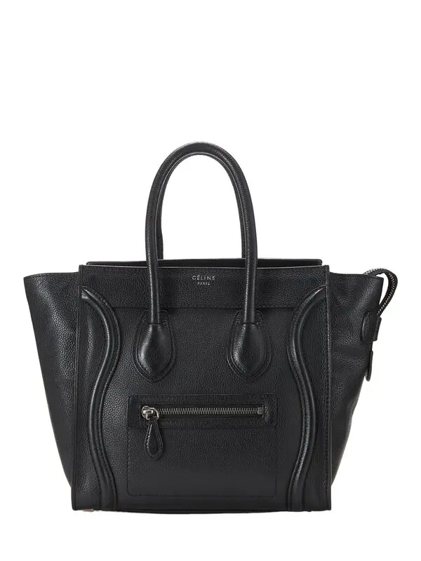 Celine Drummed Calfskin Luggage - Black